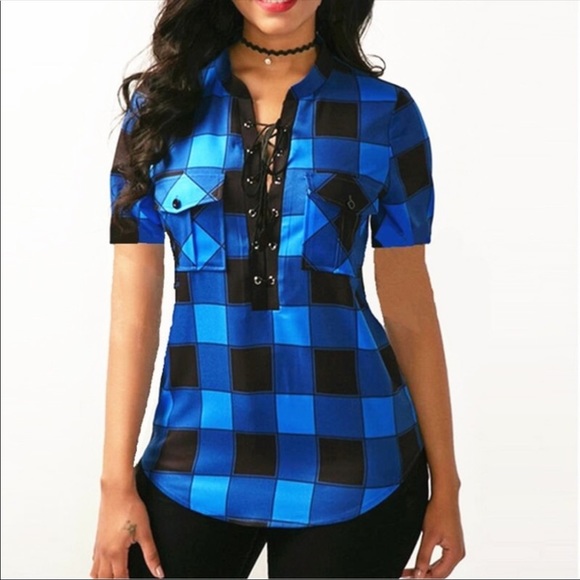 Tops Sexy Plaid Rodeowestern Corset Style Laceup Neck Line Paul Bunyan Costume Poshmark